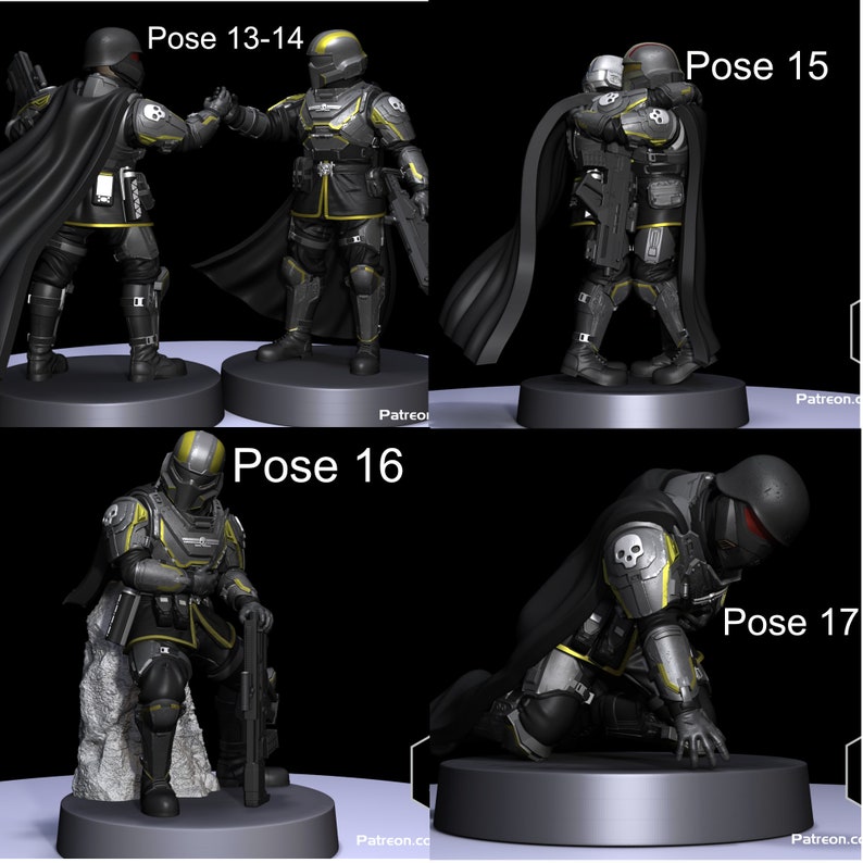 Helldivers 2 Full Platoon 20 Poses, Extra Heads Included - Etsy