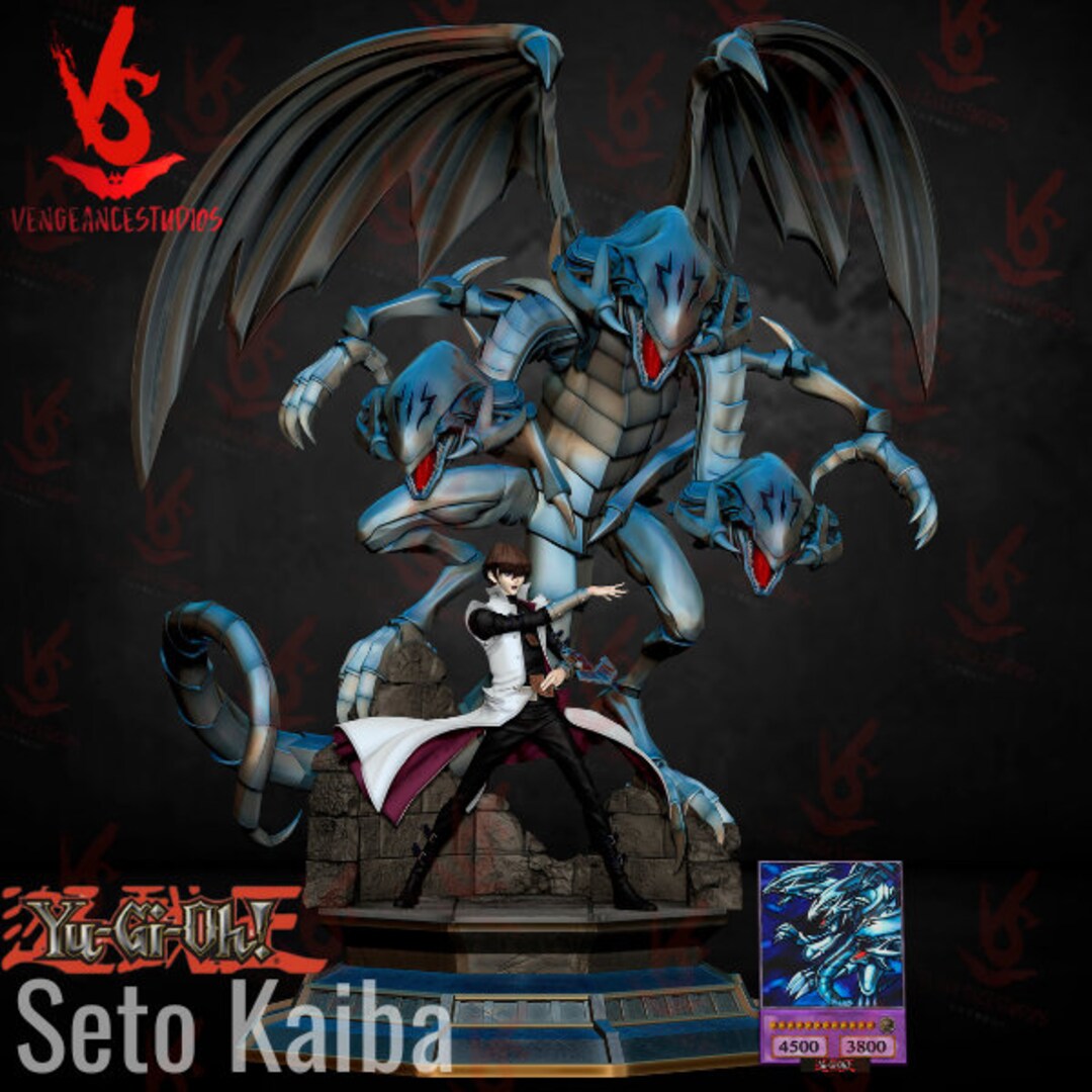 Seto Kaiba and Blue Eyes, 3D Printed, Model / Statue, 3D Printed - Etsy UK