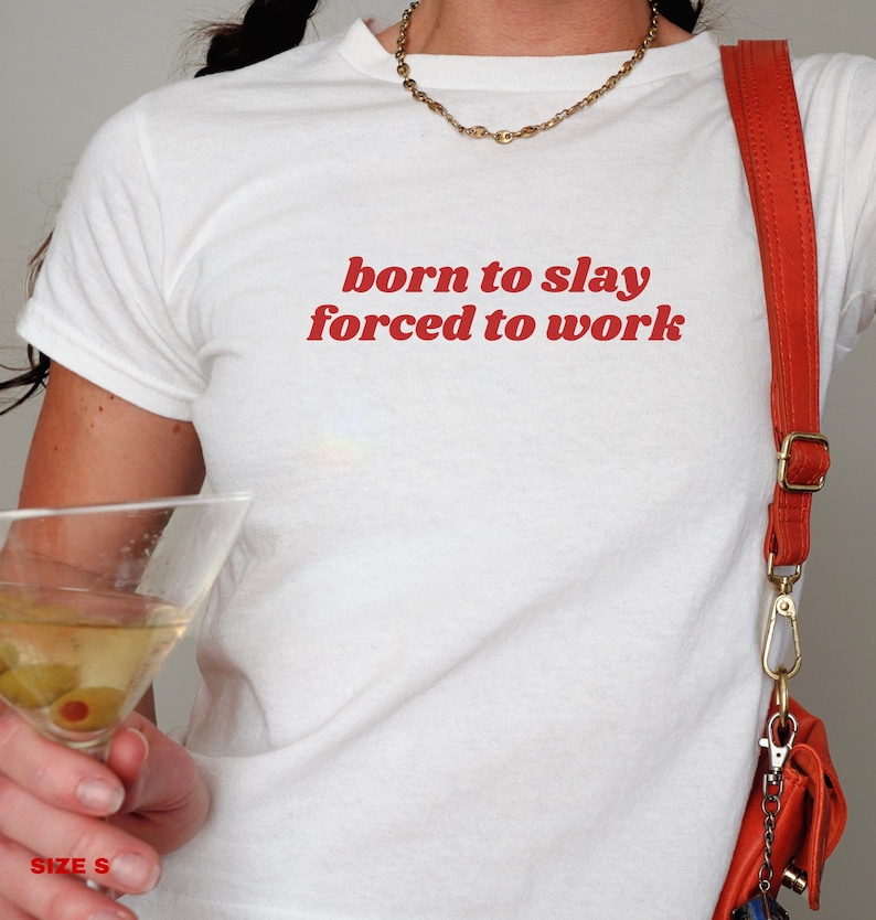 Born to Slay Baby Tee – Funny Graphic Y2K Cotton T-shirt - Etsy
