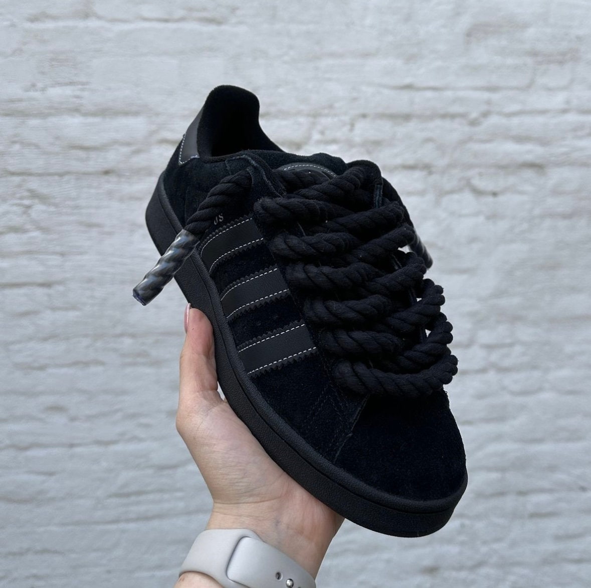 Campus 00 Custom Full Black, Black Rope Laces, Handmade - Etsy