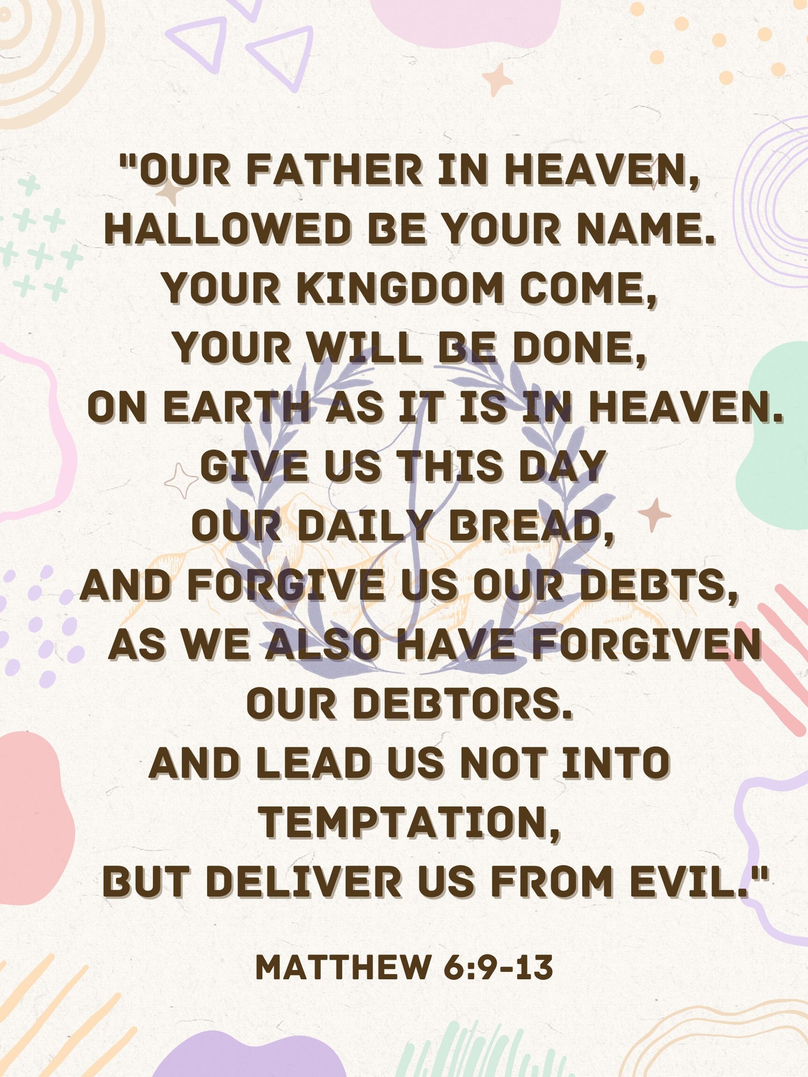 The Lord’s Prayer Poster - Etsy