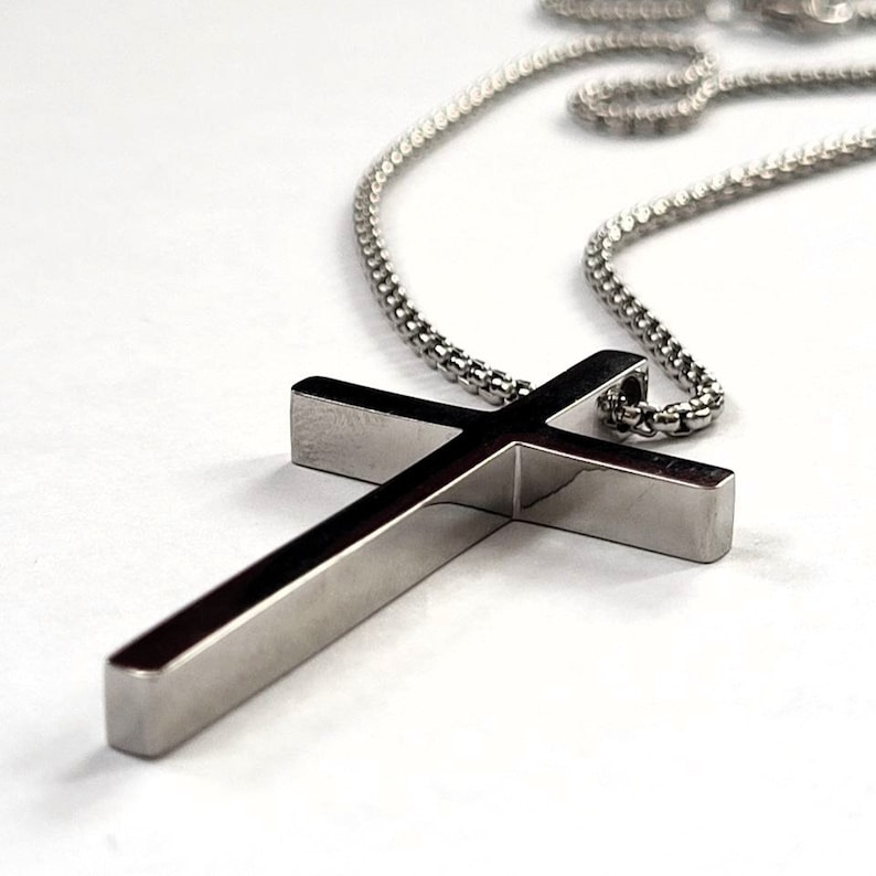 Aesthetic Cross Necklace for Men • Gift for Him • Large Cross Pendant ...
