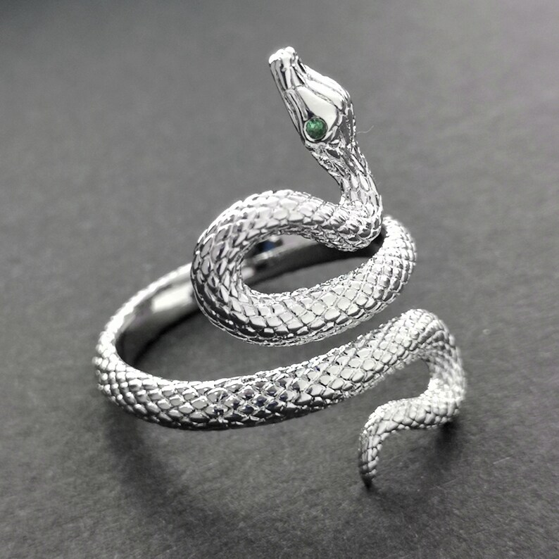 Green Eyed Serpent Ring • Gift for Her • Mother's Day Gift • Dainty ...