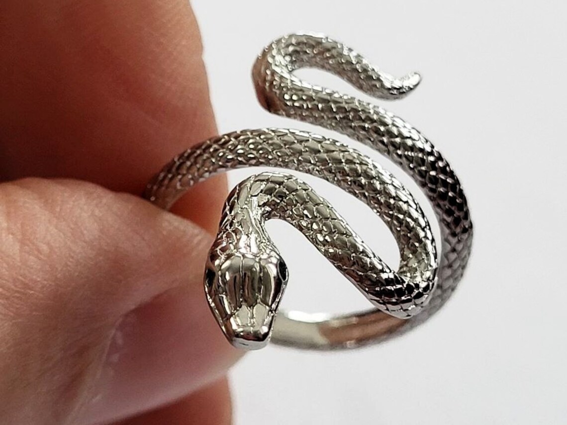 Adjustable Serpent Ring Gift for Her, Mother's Day Gift, Green Eyed ...