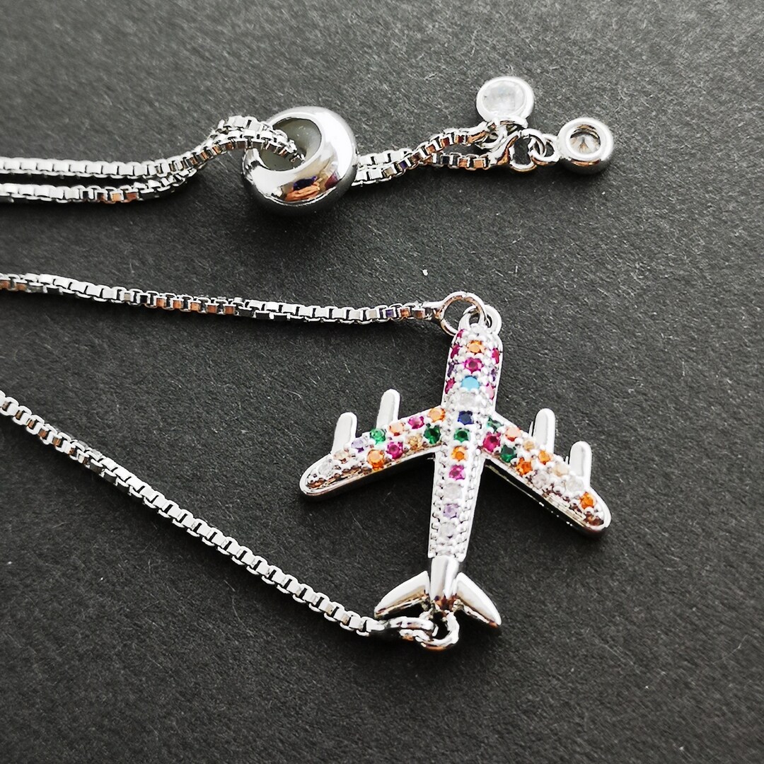 Airplane Bracelet Travel Charm Bracelet Gift for Traveler - Etsy