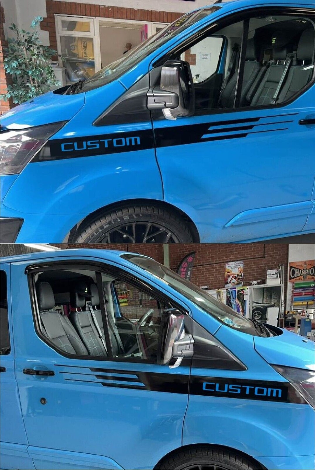 Fits Ford Transit Custom Wing Vinyl Graphics M Sport Side Stripe Decals ...