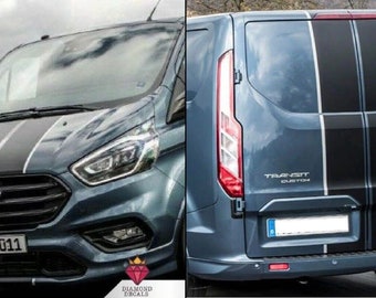 Ford Transit Custom Sport Bonnet & Rear Door Kit Decal Stripes Stickers ...