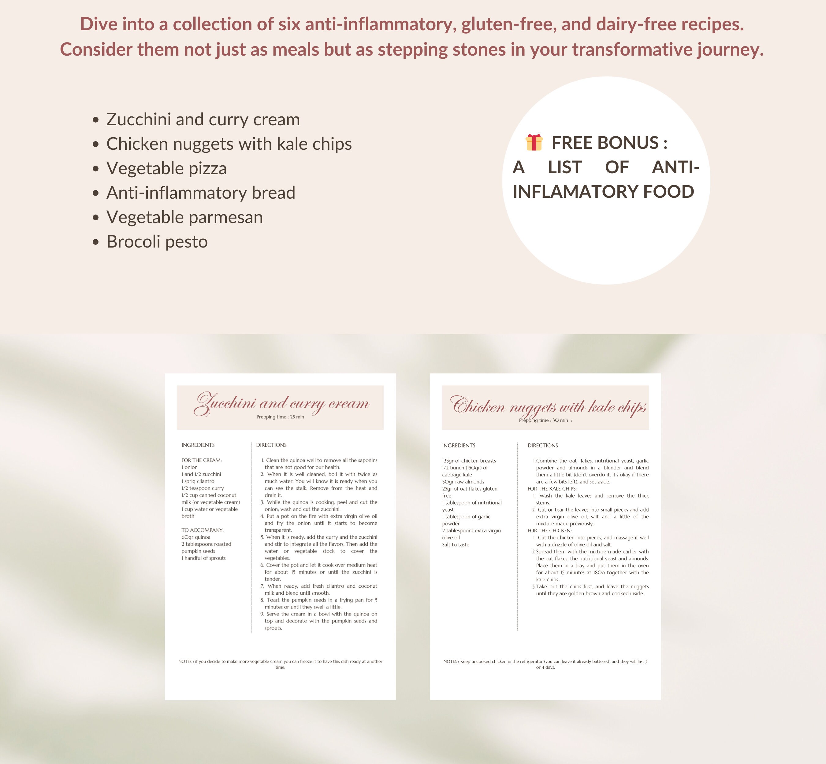 Digital Recipe Template for Canva, Editable Recipe Card, Gluten Free ...