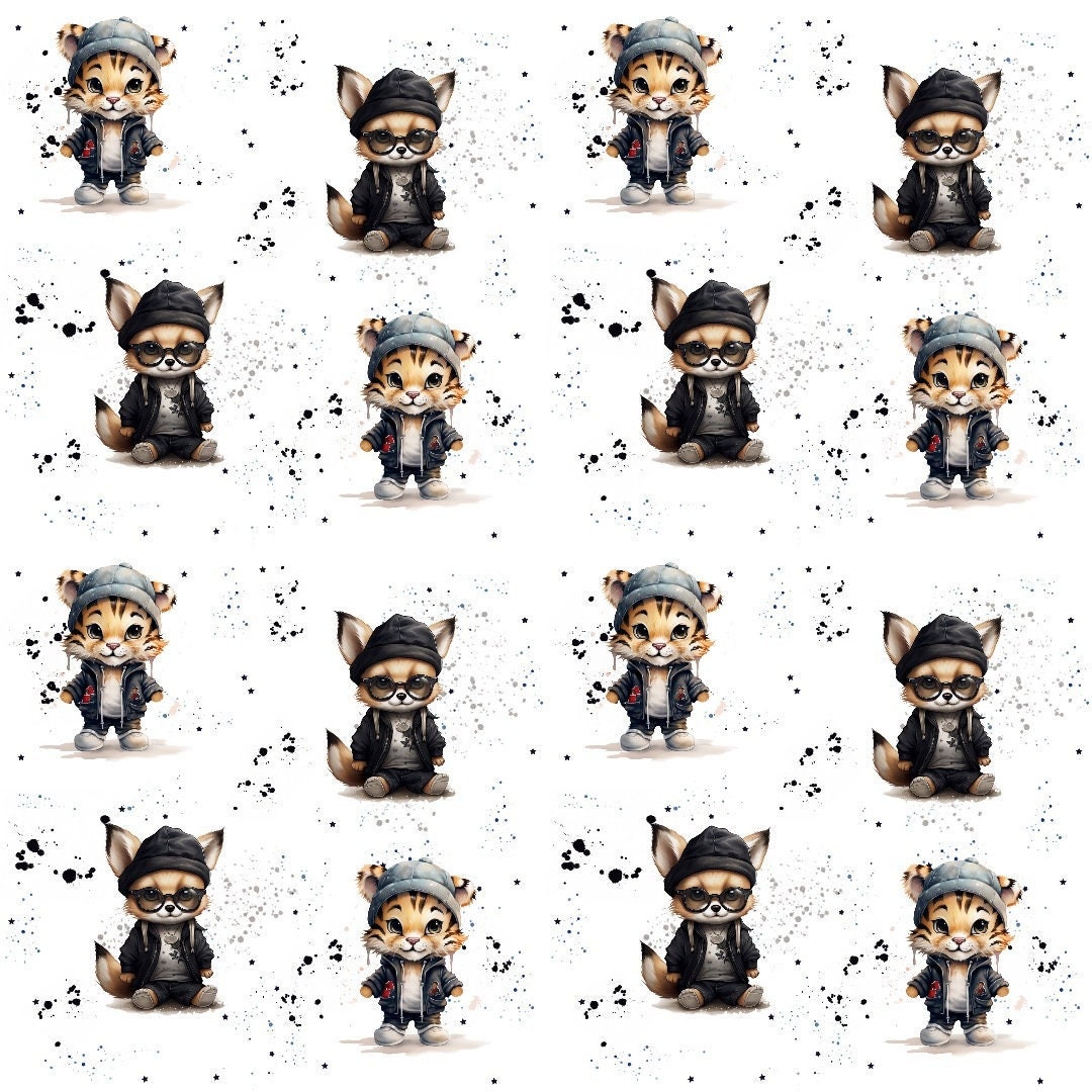 VB cool Boys Fabric in 2 Colors / Brown White / Main Fabric and Panel ...