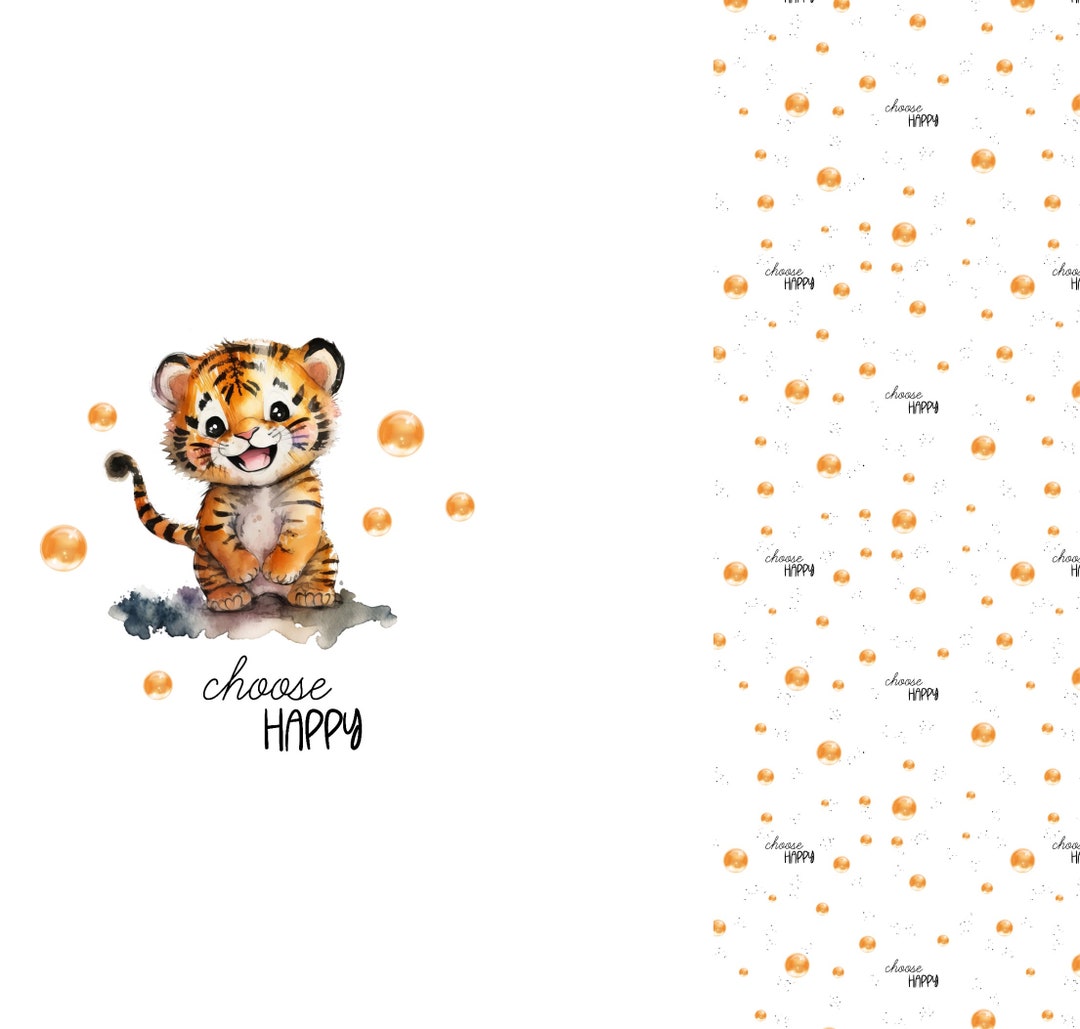 Preorder Fabric panel Happy Tiger Panel With - Etsy