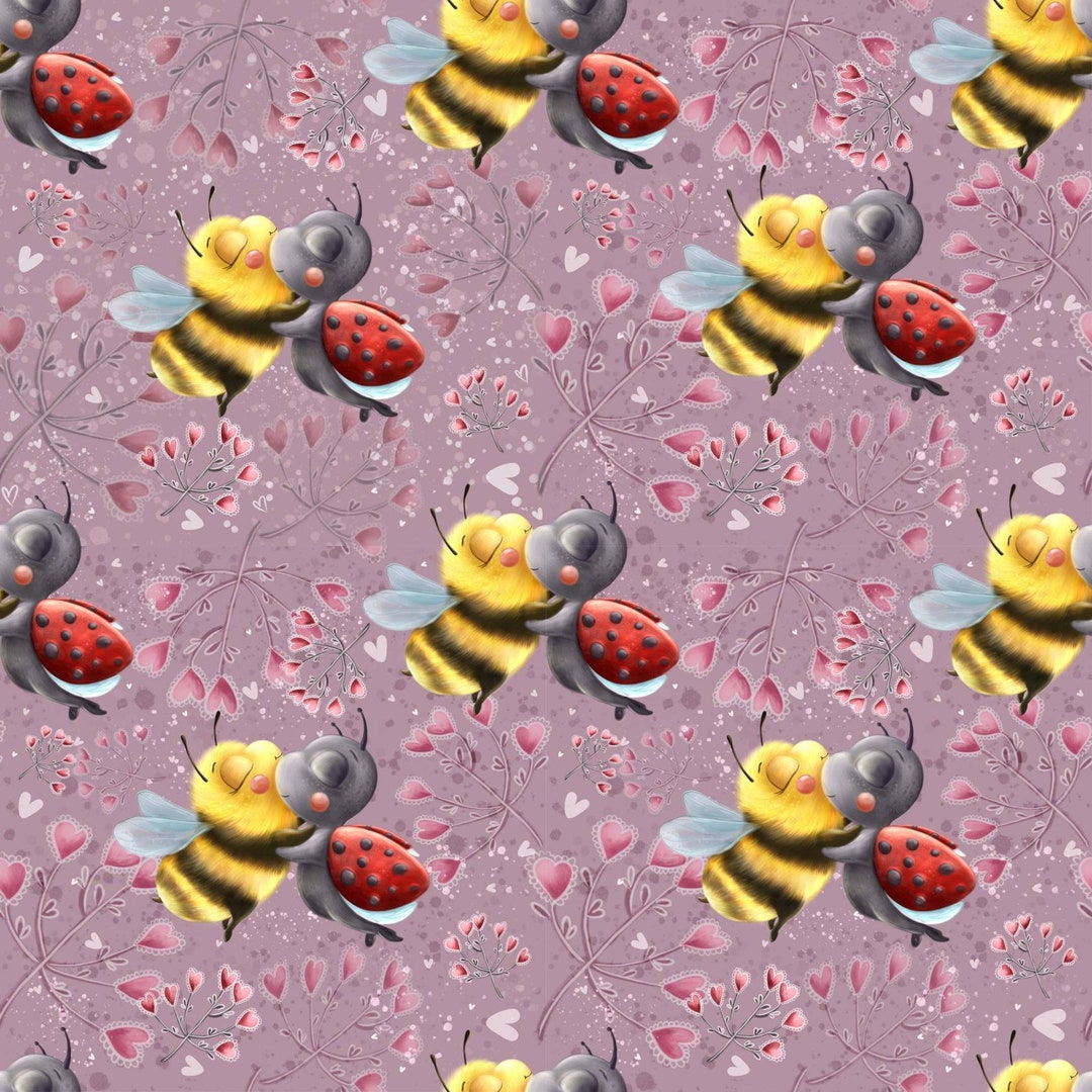 Pre-order Fabric love Honey Bee Ladybug / Exclusive In-house Production ...