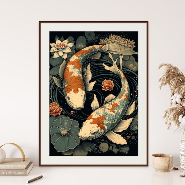 Koi Print - Etsy