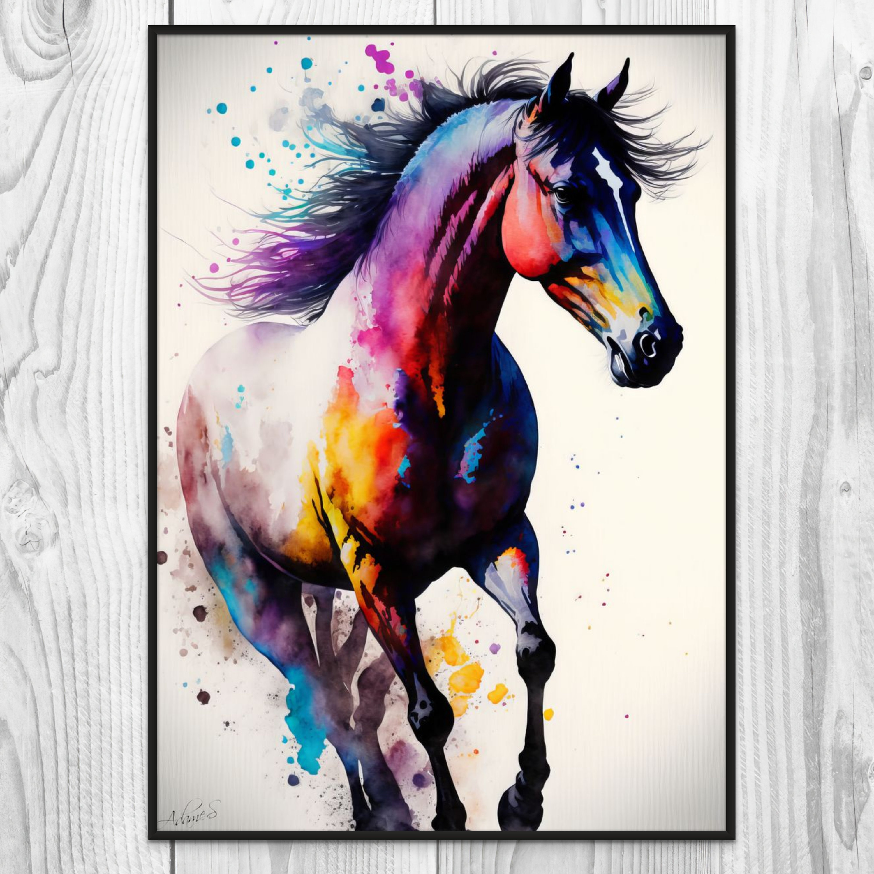 Rainbow Watercolor Horse PRINTABLE ART Digital Download Horse Poster ...