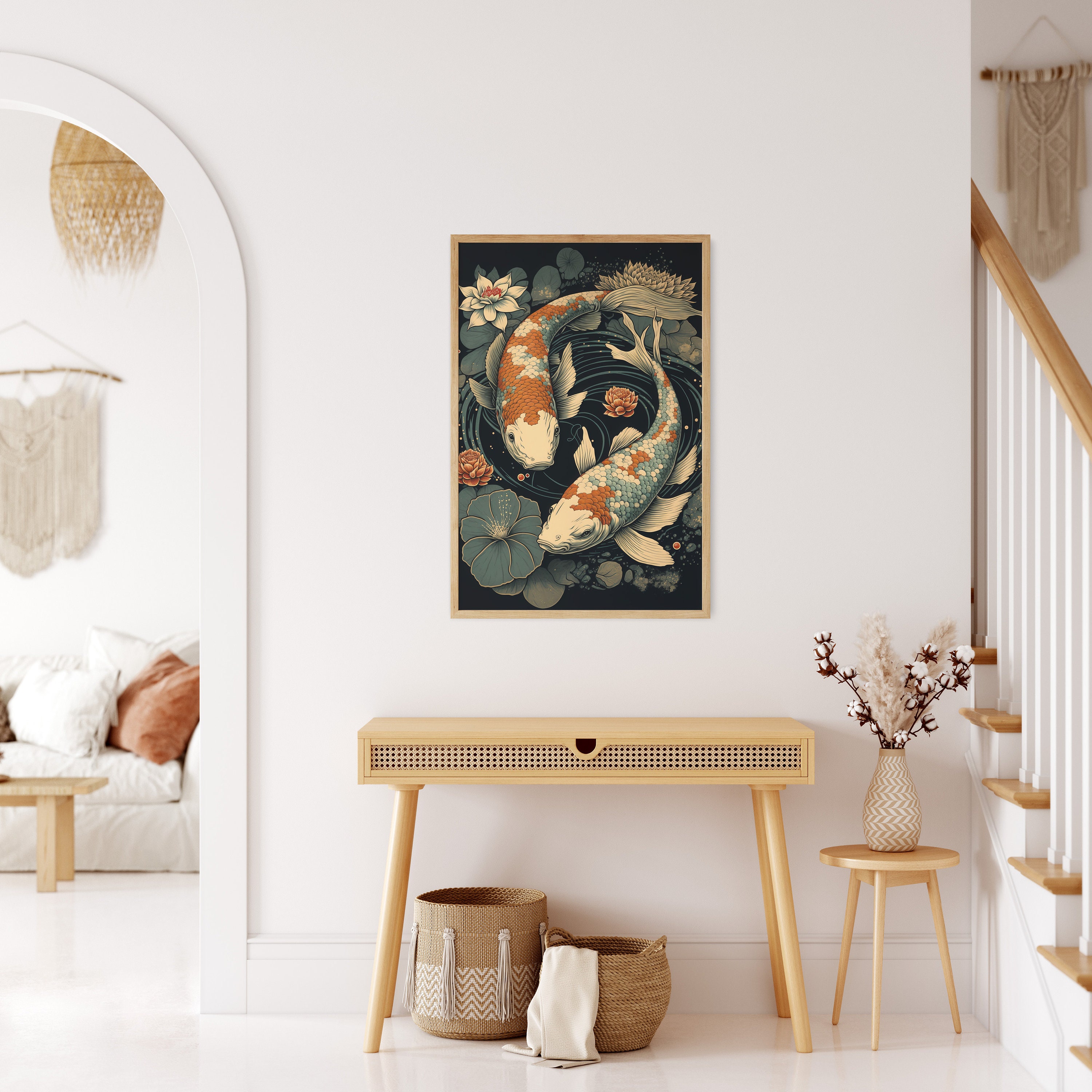 Japanese Koi Carp Print #2 Ukiyo-e, Japan Wall Art Painting Home Decor ...