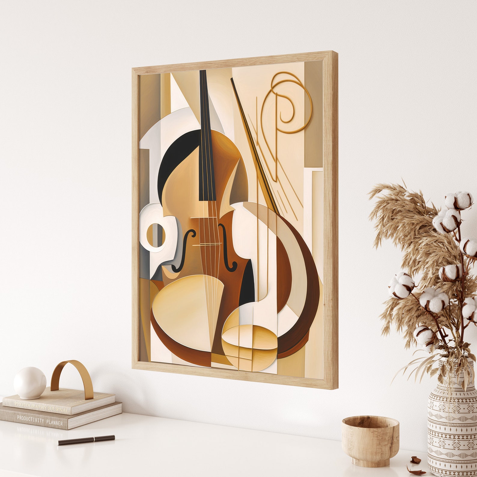 Abstract Violin Printable Oil Painting - Musical Instrument Artwork ...