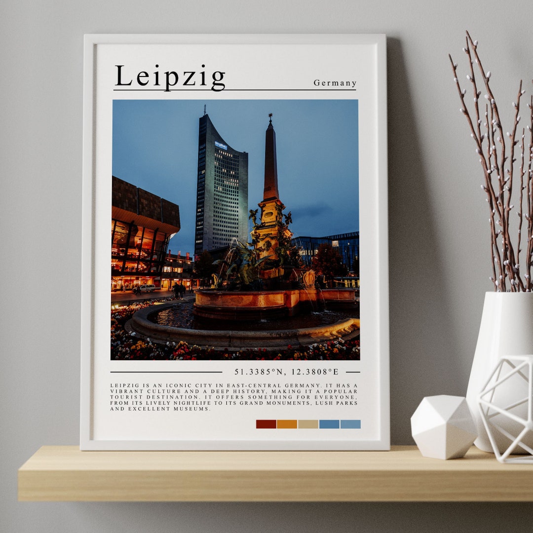 City Posters // Leipzig Mendebrunnen Print, Leipzig Wall Art, Leipzig ...