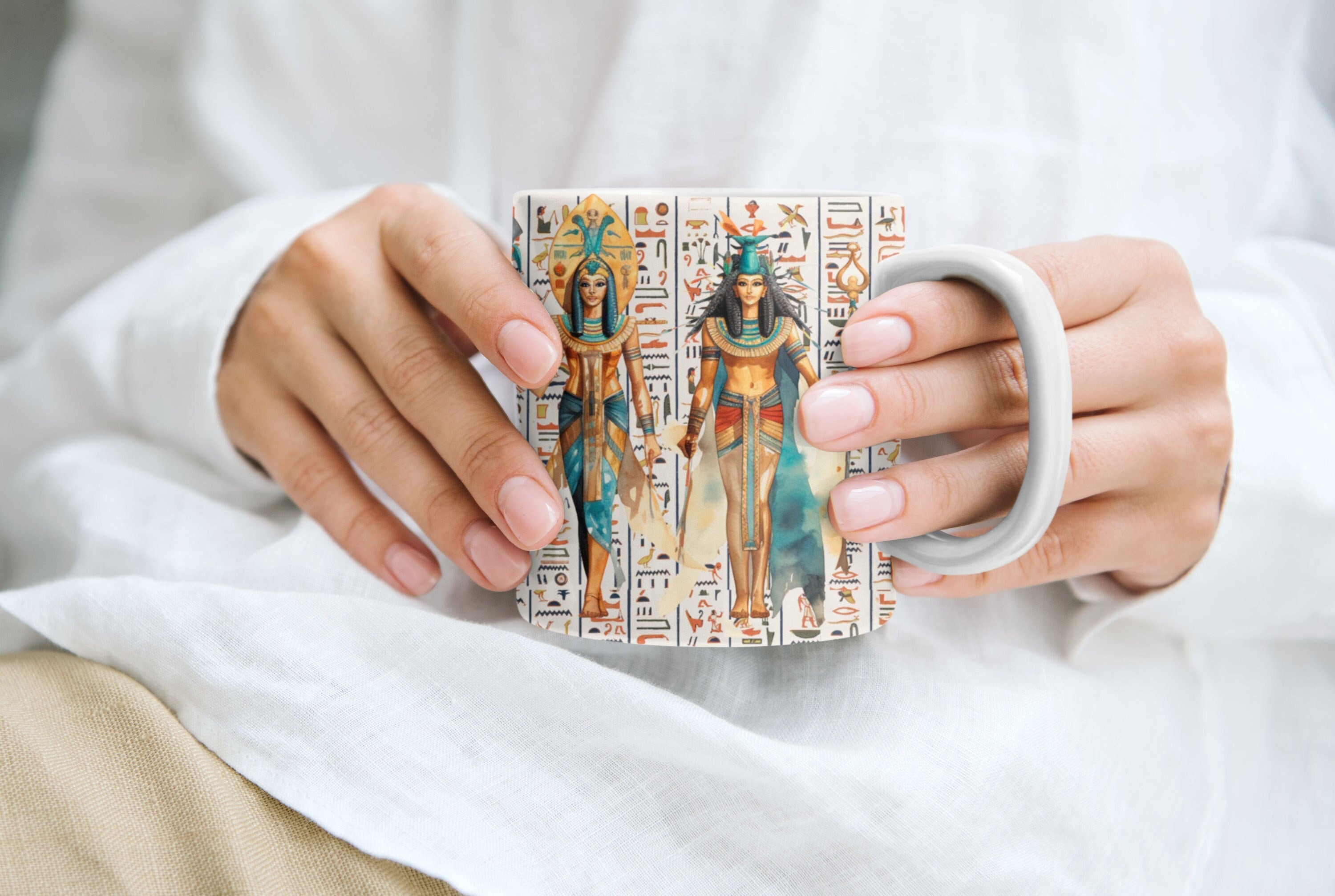 Egyptian Goddesses Mug: Ancient Art Ceramic Coffee Cup - Etsy