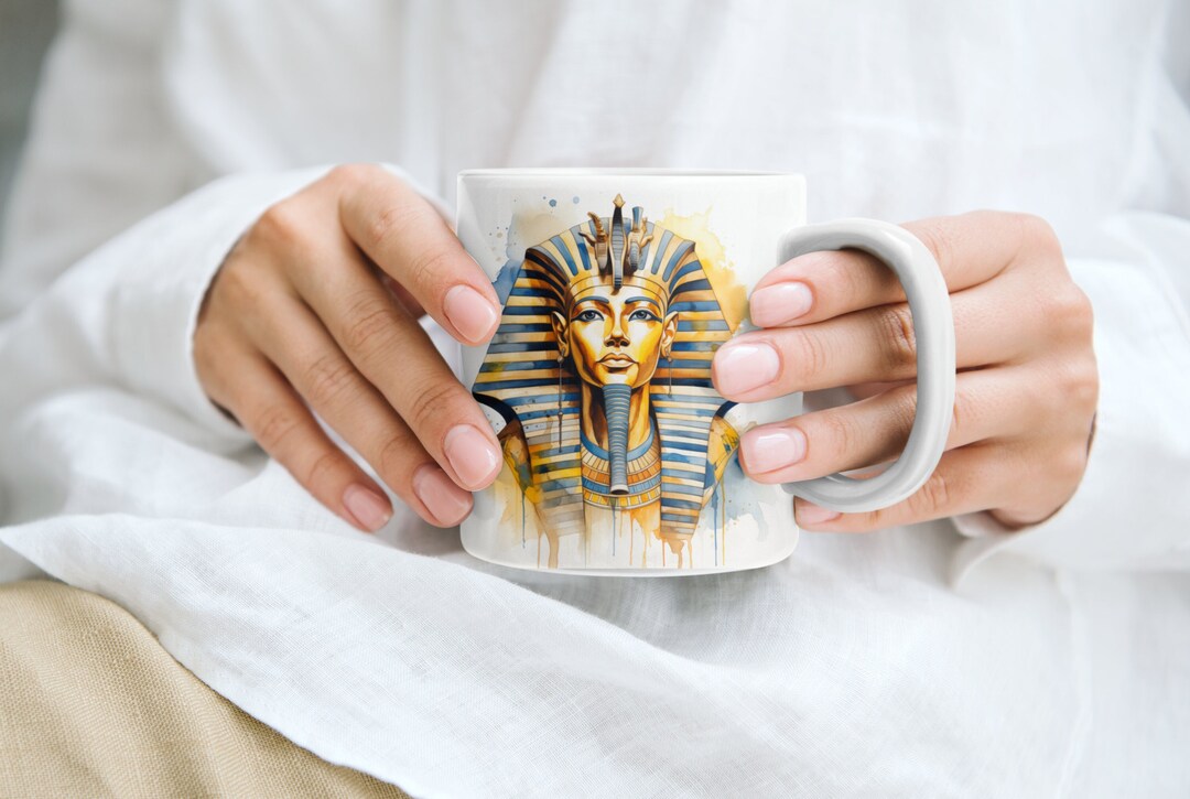 King Tut Watercolor Mug: Ancient Egyptian Art Mug | Ancient Egypt ...
