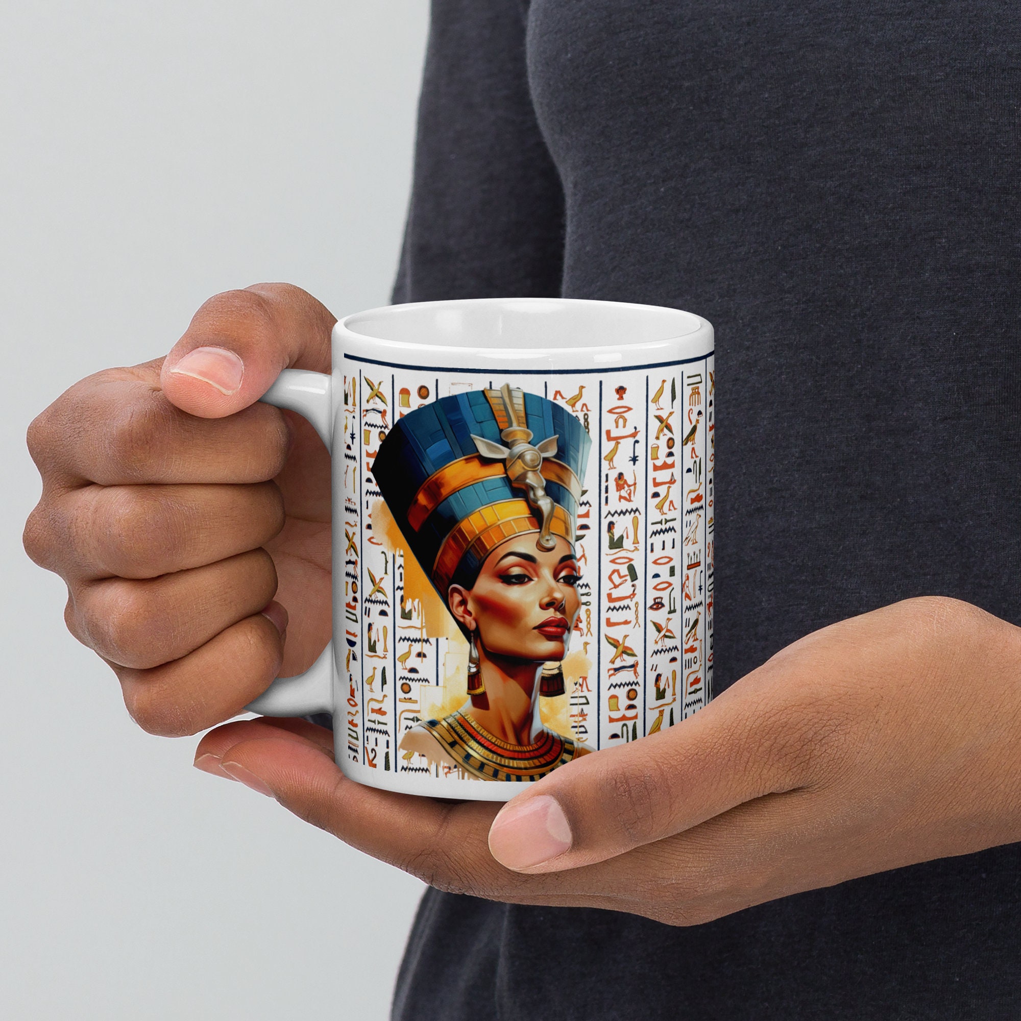 Queen Nefertiti Mug: Ancient Egyptian Art Mug Egyptian Queen - Etsy UK