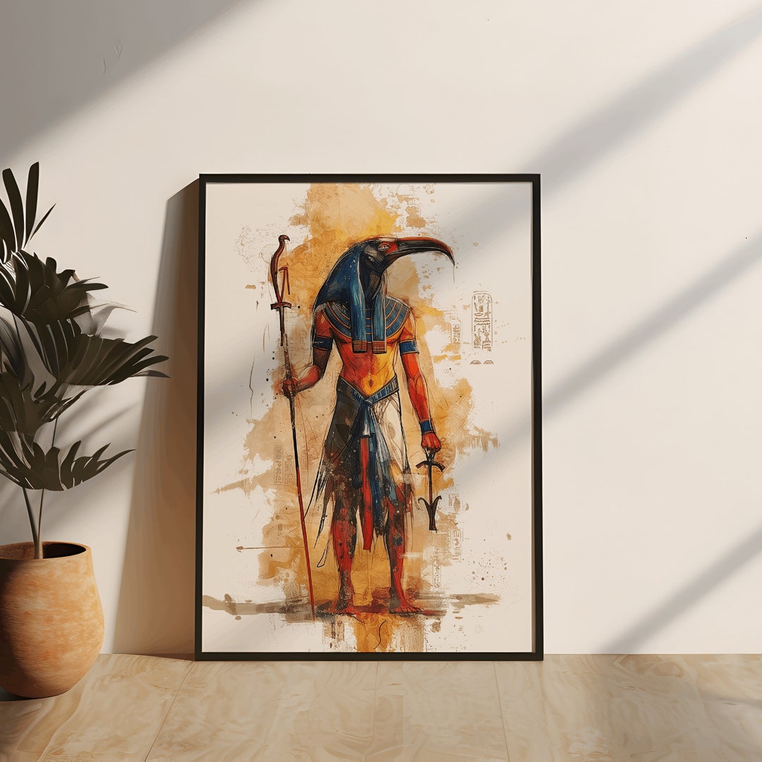 Horus Watercolor Poster: Ancient Egyptian Art Posters God of the Sky ...