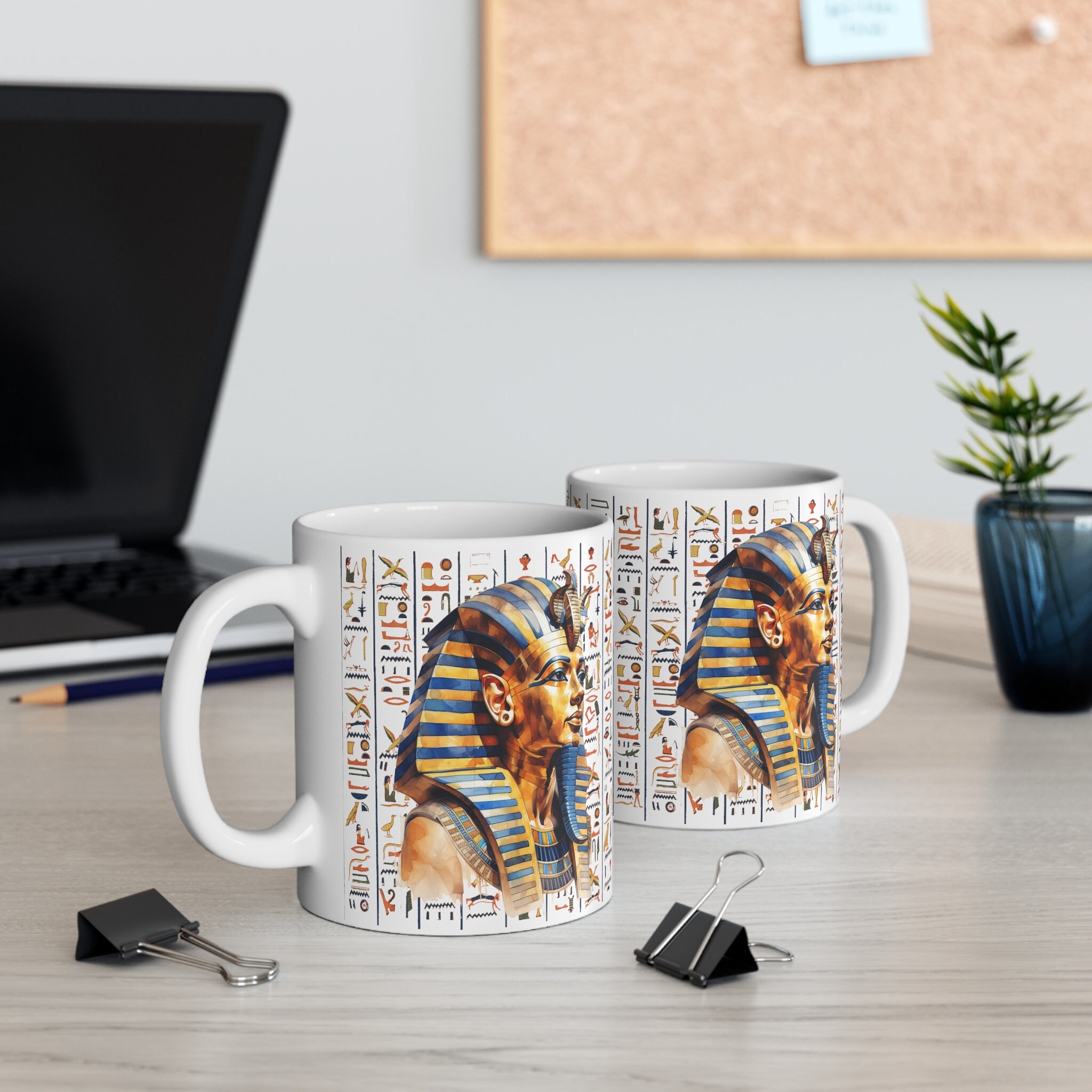 King Tut Mug: Ancient Egyptian Art Mug Ancient Egypt Power Symbol ...