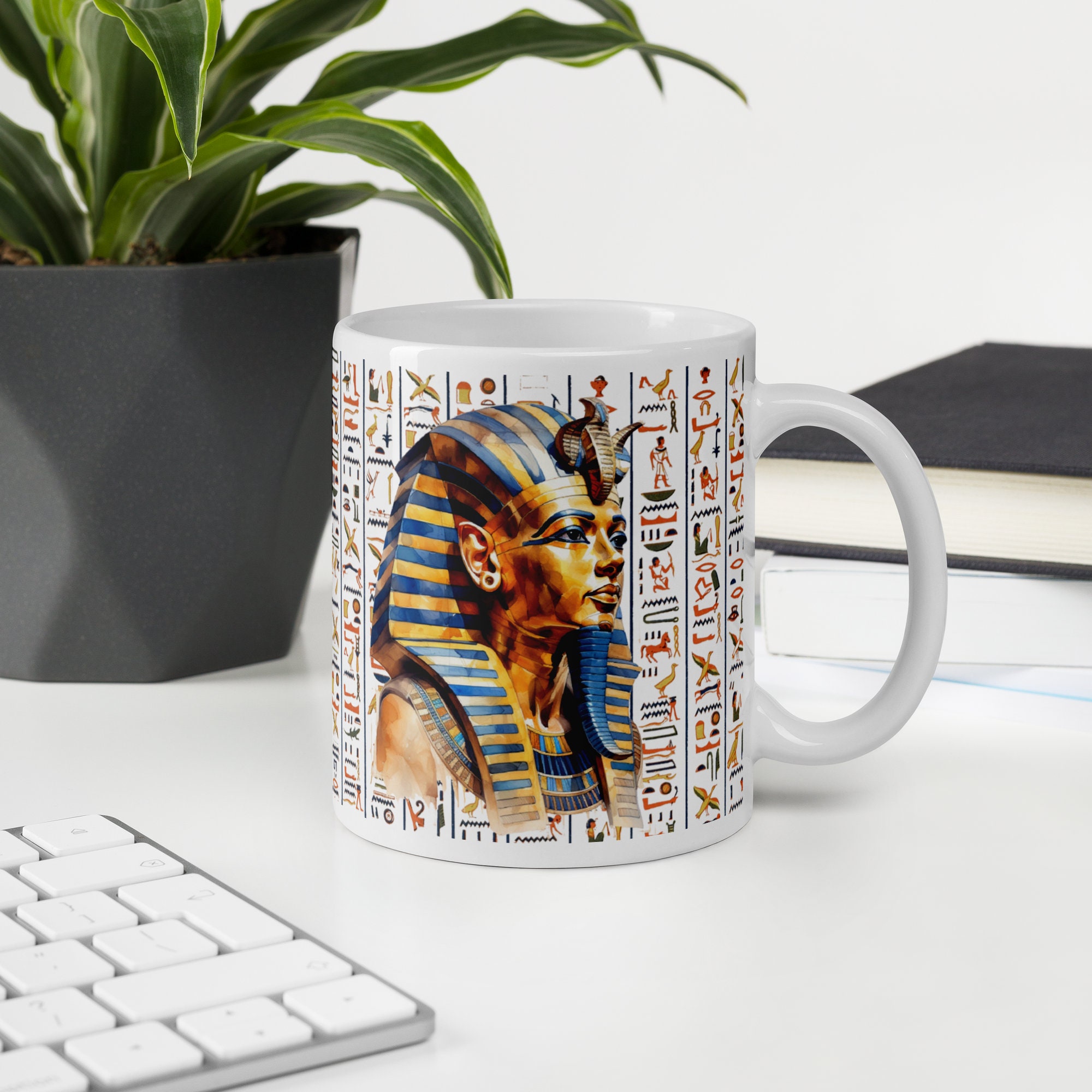 King Tut Mug: Ancient Egyptian Art Mug Ancient Egypt Power Symbol ...