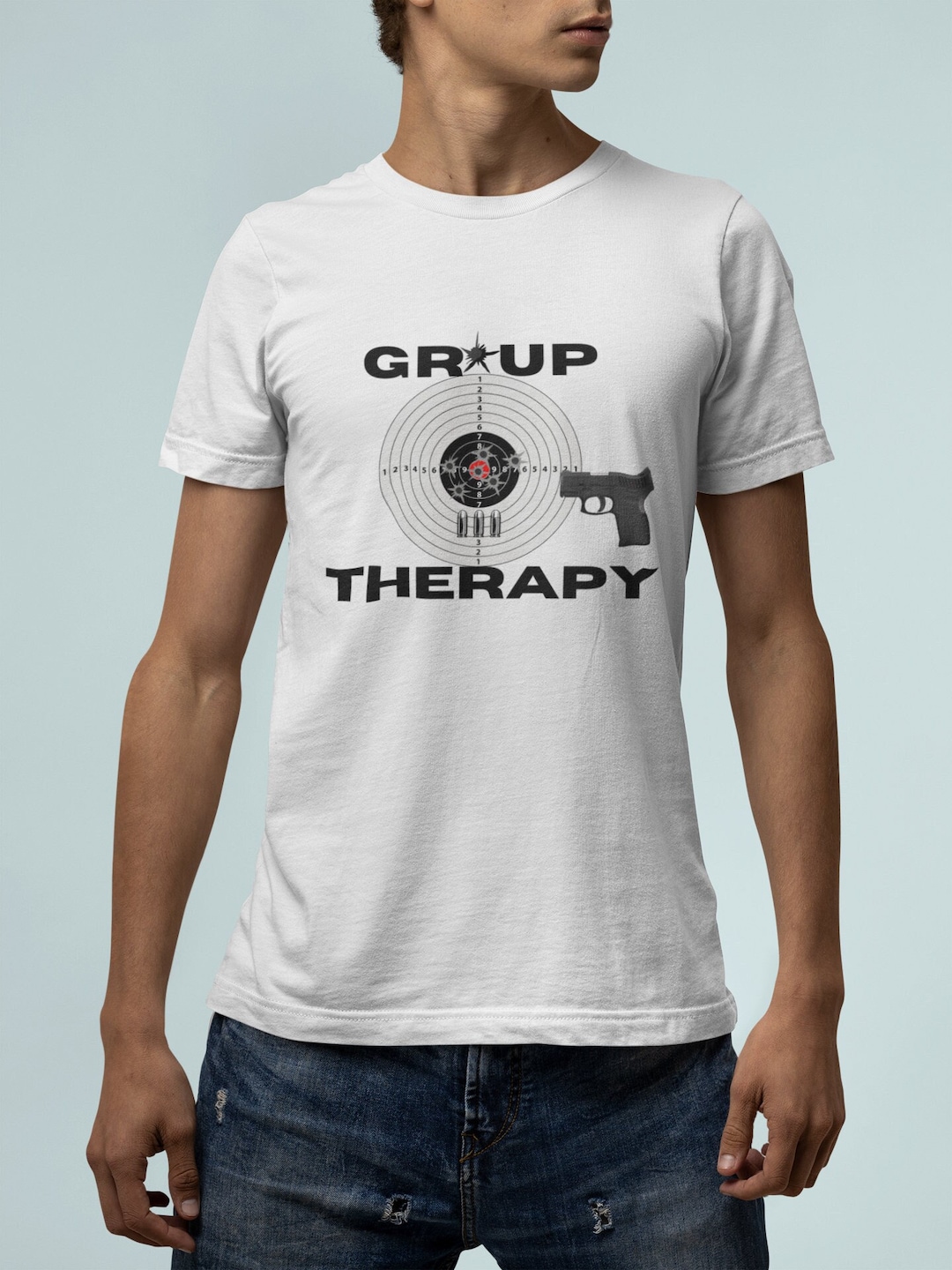 Group Therapy Gun Shirt,gun Range Bullseye Tee,shooting is My Therapy ...