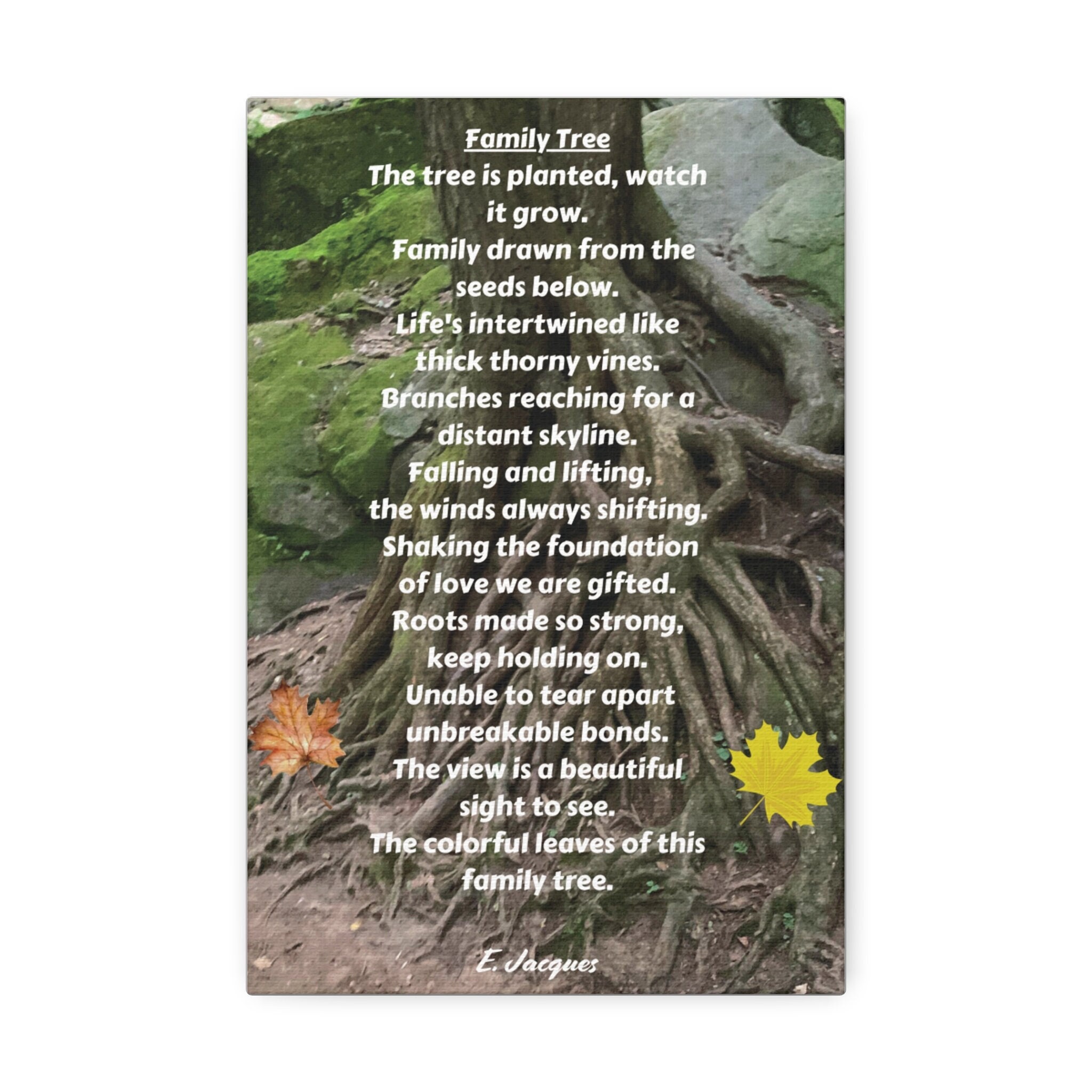 Family Tree Canvas Poetry, Family Tree Canvas, Family Tree Wall Art ...