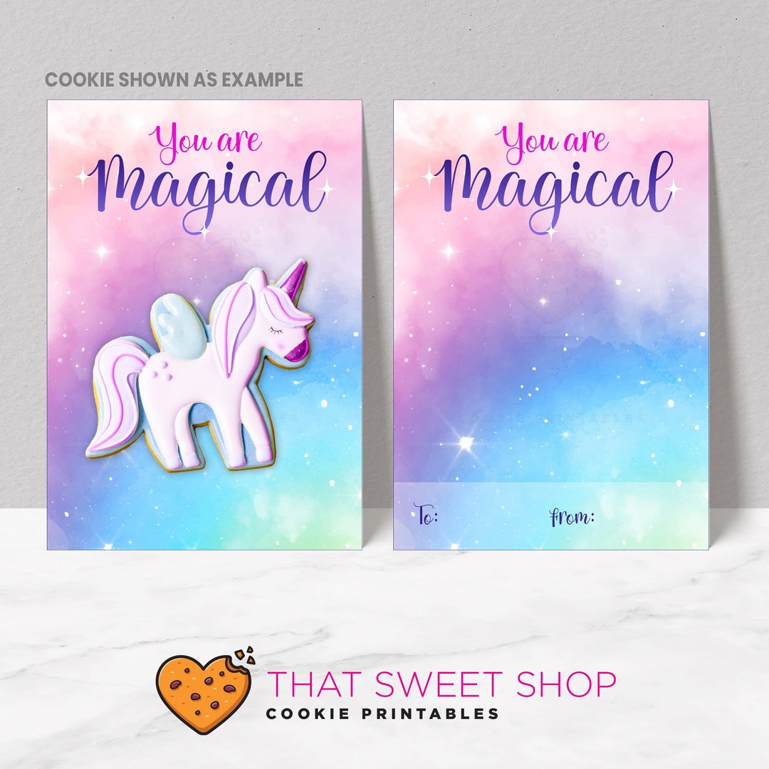 You Are Magical 3.5x5 Valentine COOKIE CARD, Instant Download Valentine ...