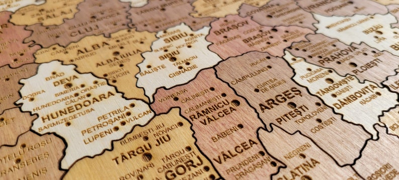 Romania Map Puzzle, Puzzle Harta Romaniei, Travel Puzzle Wooden Romania ...