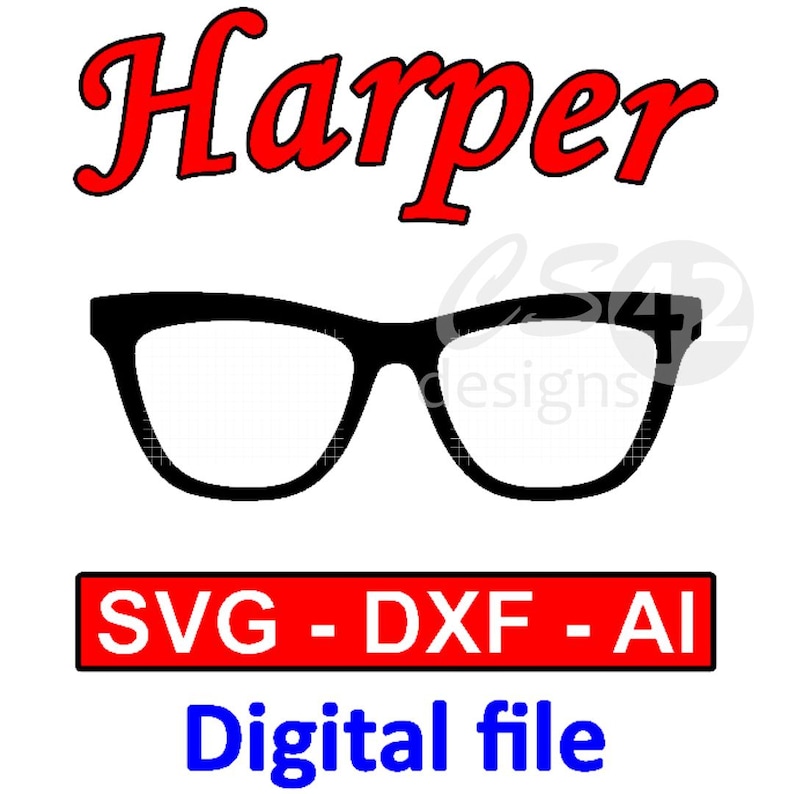 Harper Topper SVG Dxf AI File - Digital Download for Magnetic Eyewear ...