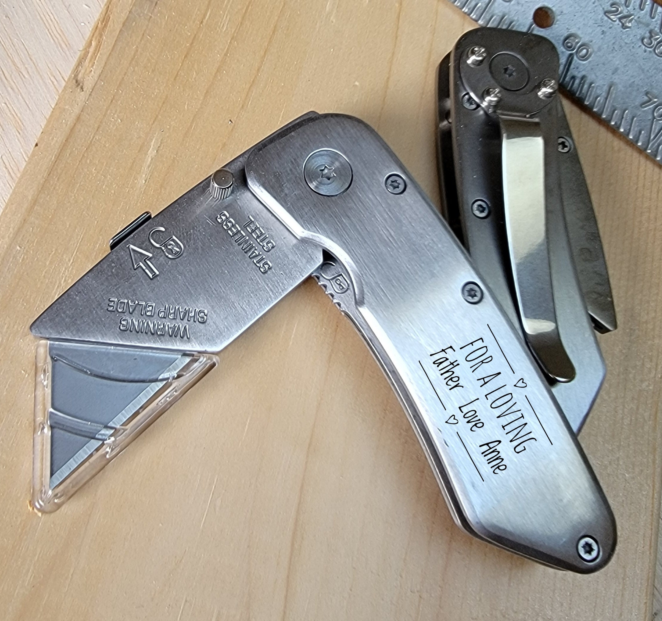 Personalized Folding Utility Knife Custom Engraved Name or Message. - Etsy