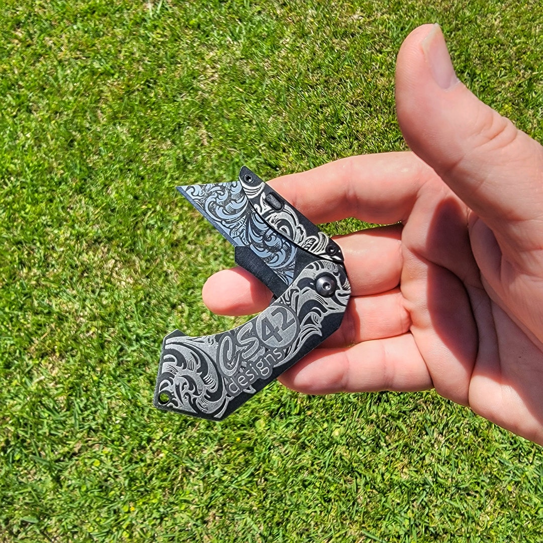Engraved Folding Knife – Custom Name Stainless Steel Box Cutter ...