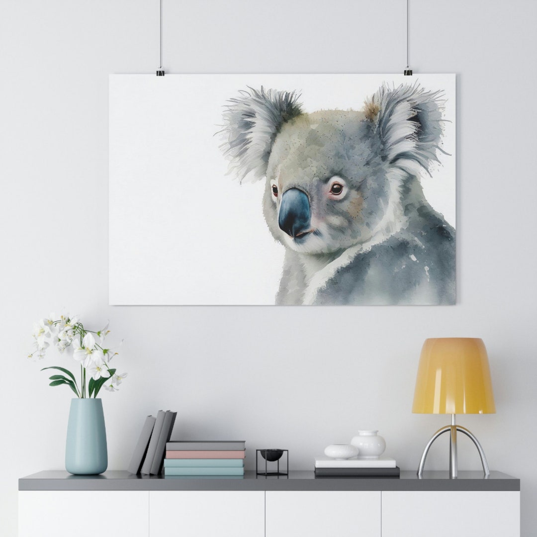Koala Landscape Portrait, Museum-quality Giclée Art Print, Watercolor ...