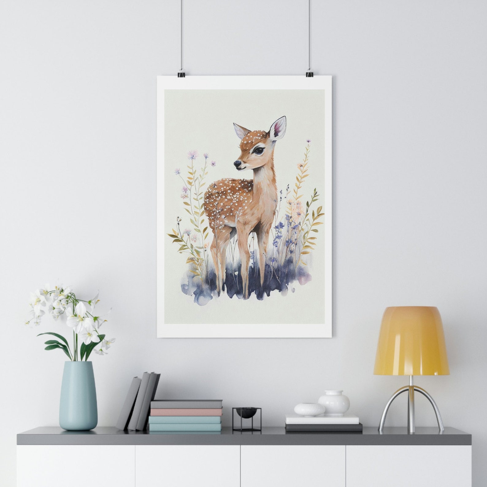 Young Fawn Portrait, Museum-quality Giclée Art Print, Watercolor ...