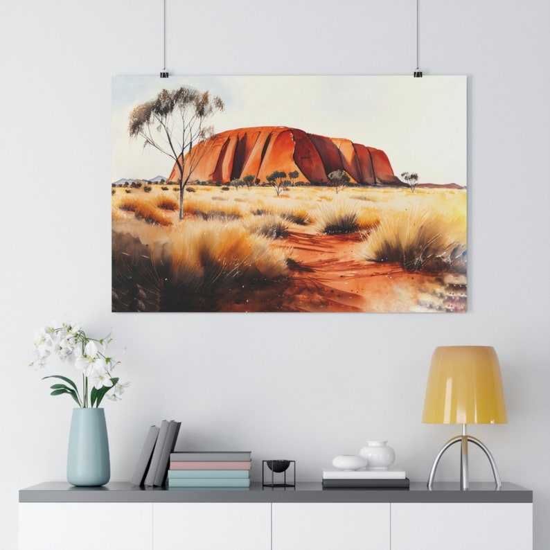 Uluru (ayers Rock), Museum-quality Giclée Art Print, Watercolor ...