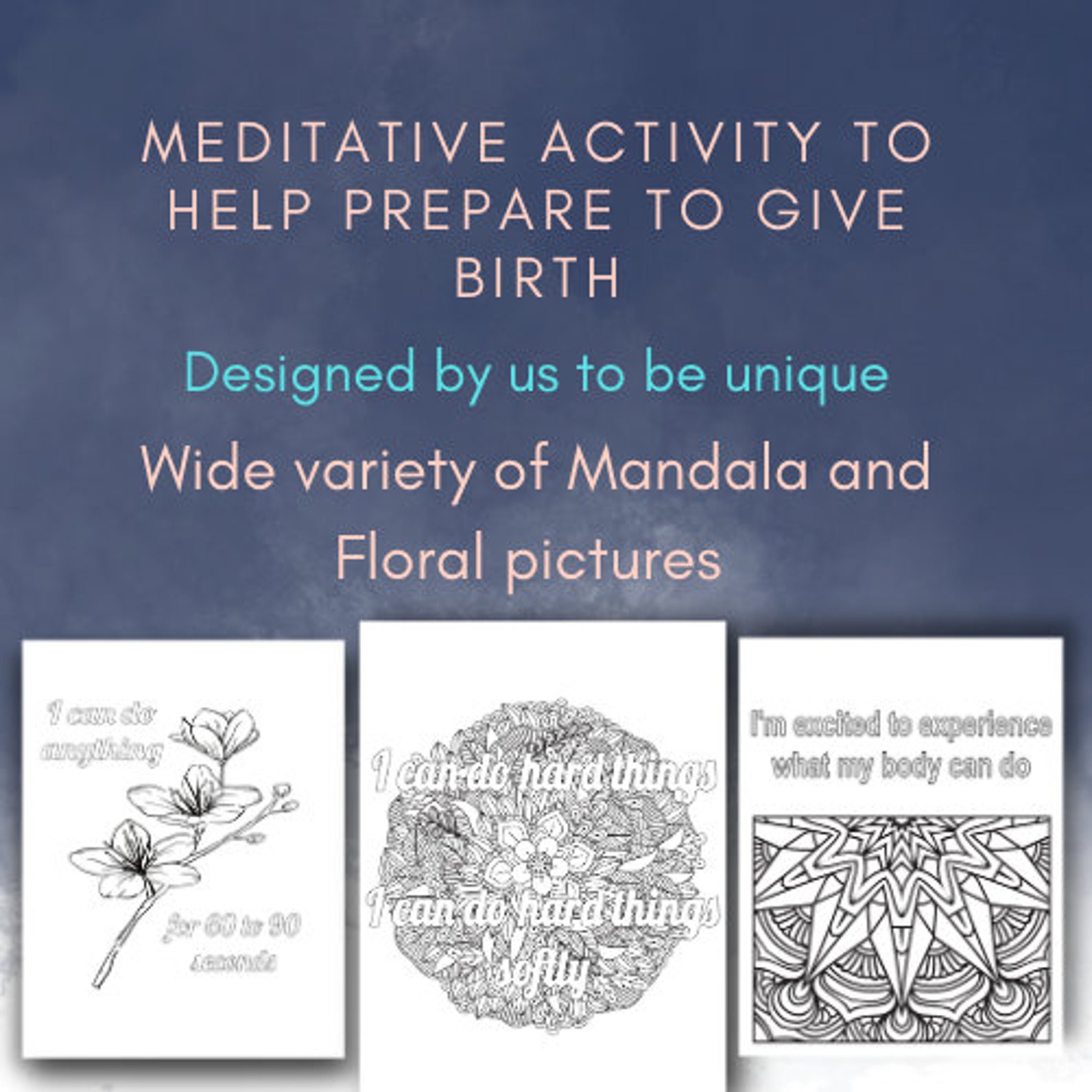 Birth Affirmation Coloring Pages, Mandala and Floral, 23 Pages - Etsy