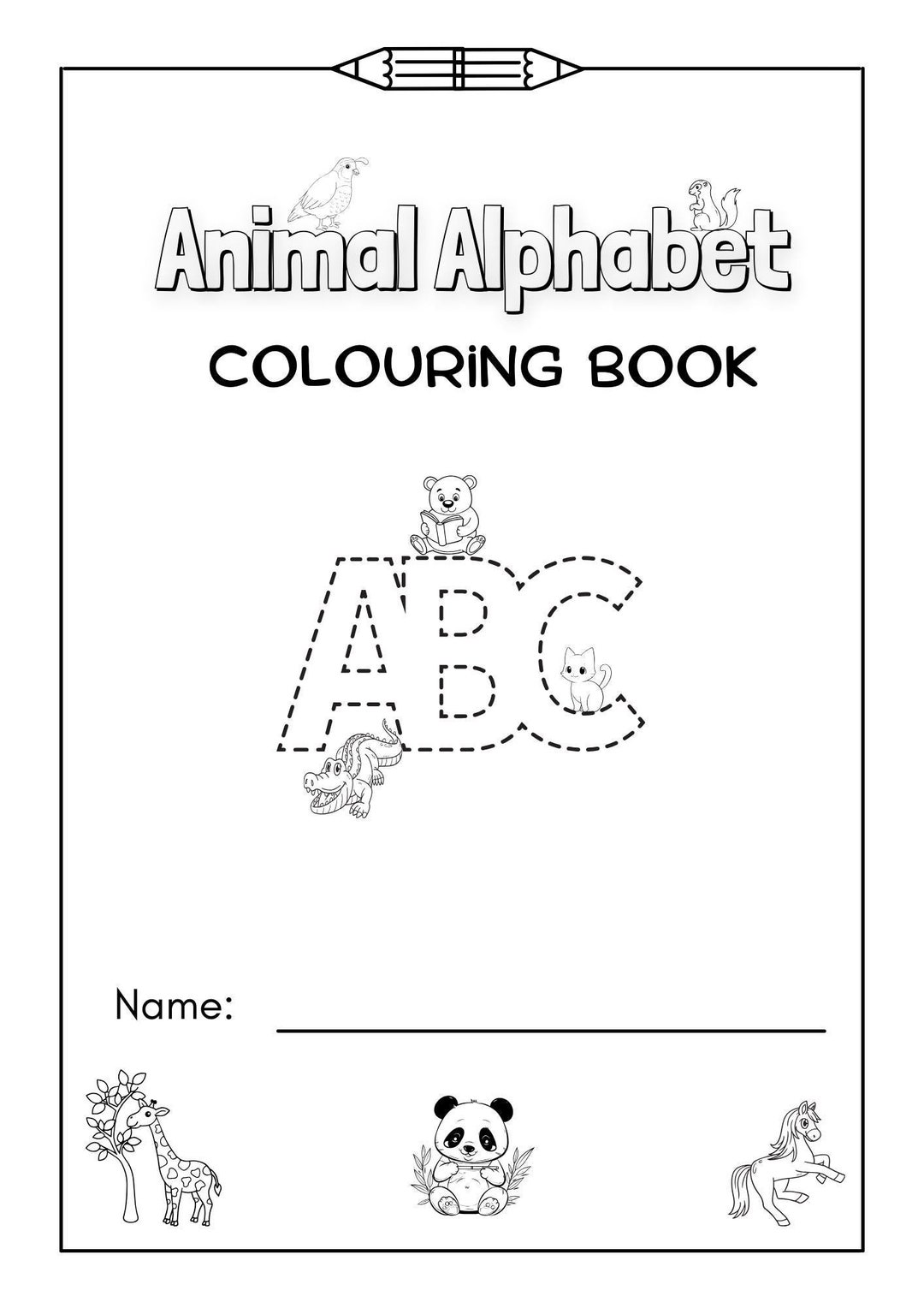 Animal Alphabet Colouring Pages - Etsy