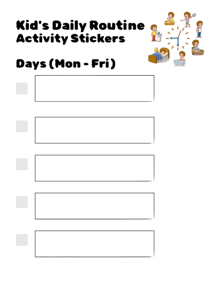 Daily Routine Stickers for Kids | Educational Planner for School & Home ...
