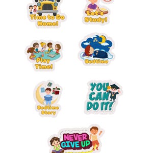 Kids Daily Routine Stickers: Educational Planner With Bonus Worksheets ...
