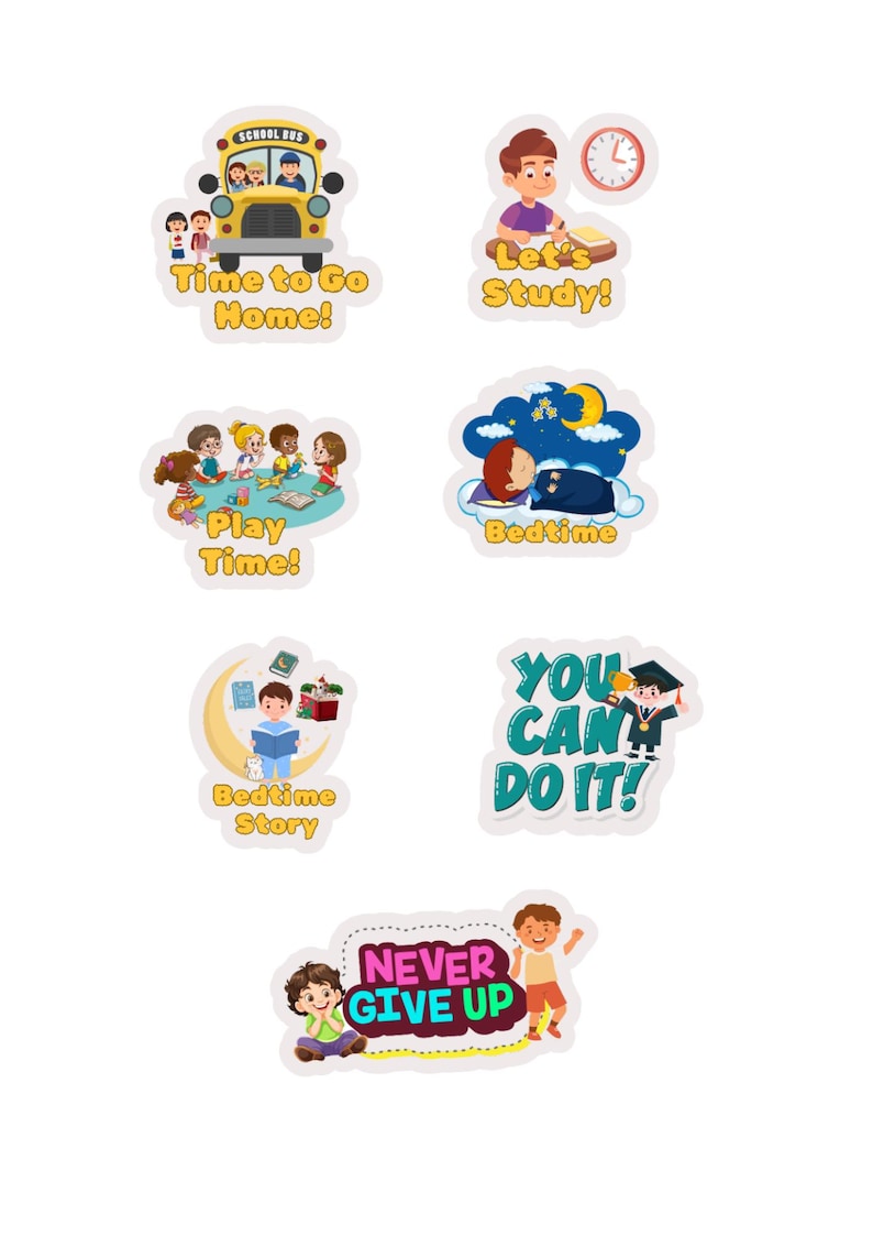 Kids Daily Routine Stickers: Educational Planner With Bonus Worksheets ...