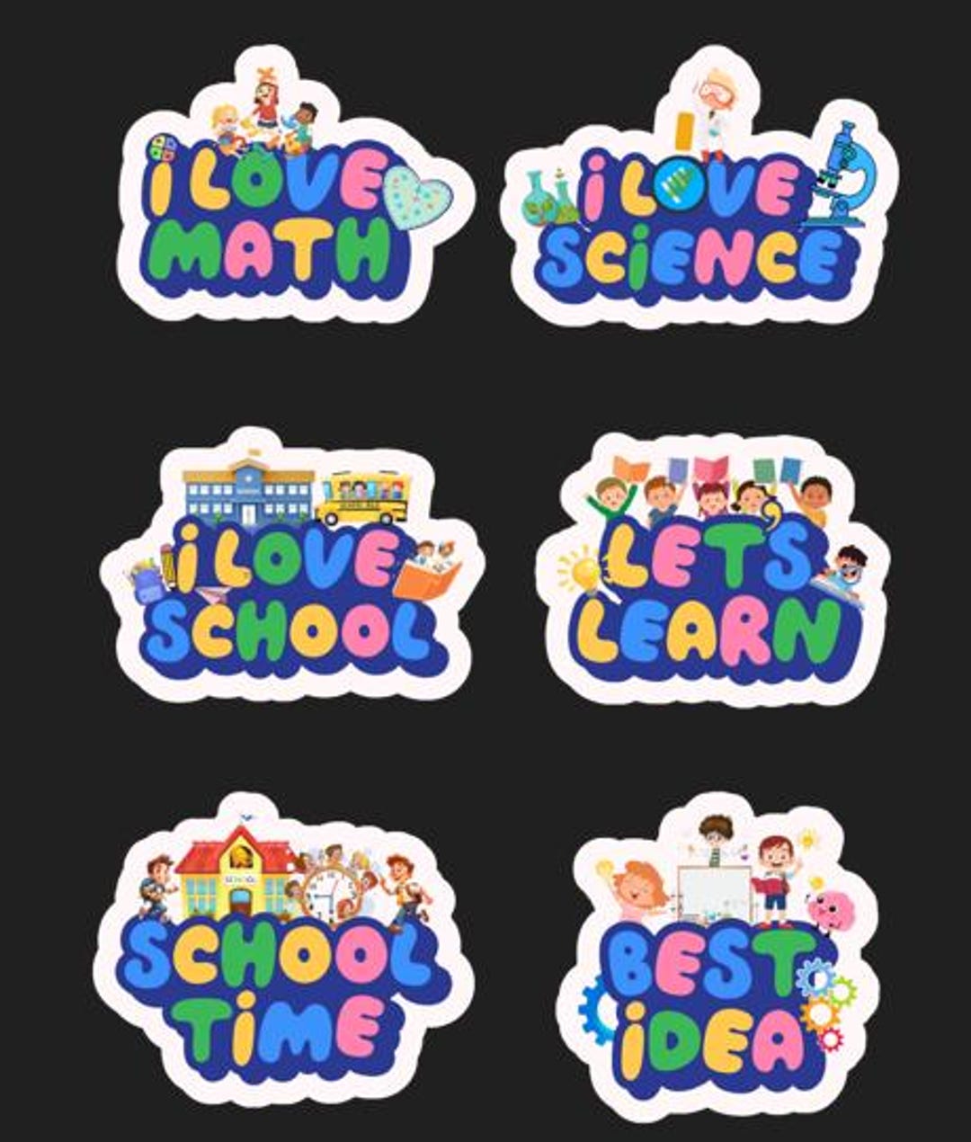 I Love Math, Science & School Stickers | Cute Educational Stickers for ...