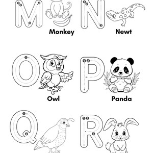 Animal Alphabet Colouring Pages - Etsy