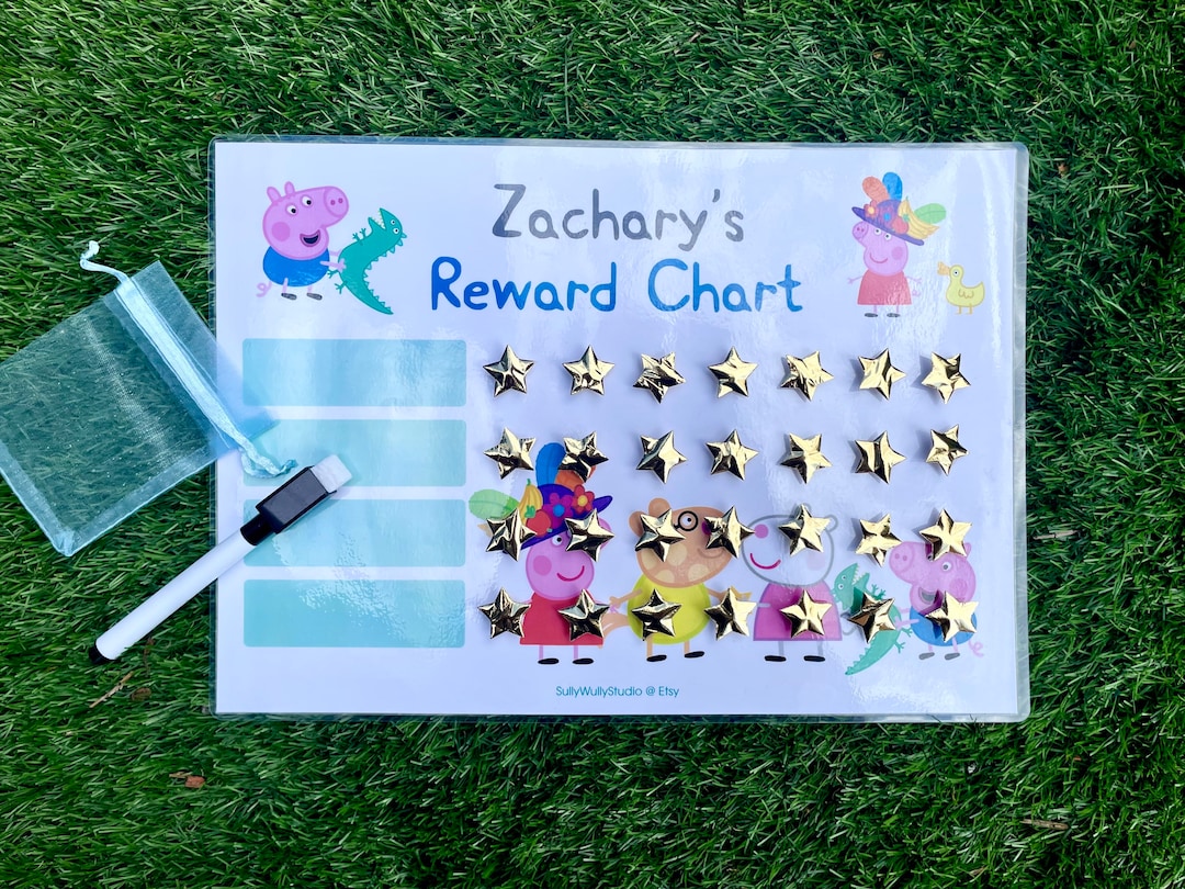 Peppa Reuseable Reward Chart With Velcro Stars Goal Tracker - Etsy UK