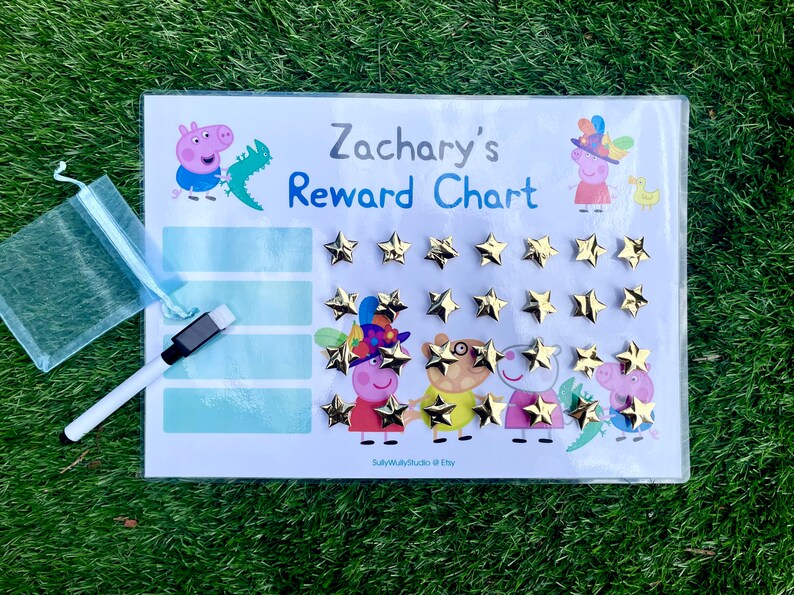 Peppa Reuseable Reward Chart With Velcro Stars Goal Tracker - Etsy