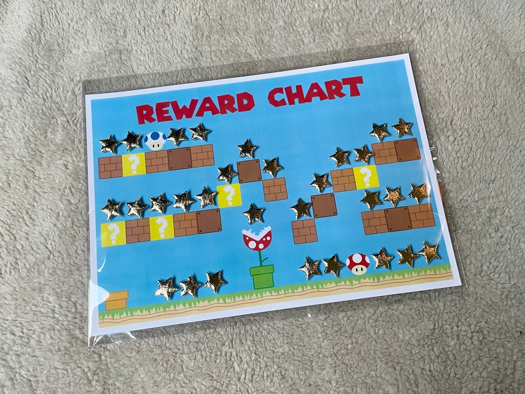 Super Mario Gaming Rewards Chart With Velcro Star Rewards NOT ...