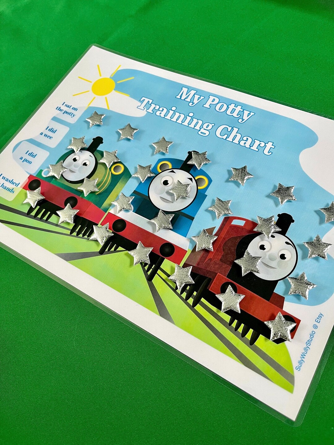 Thomas the Tank Engine Potty Training Chart With Velcro Star Rewards ...