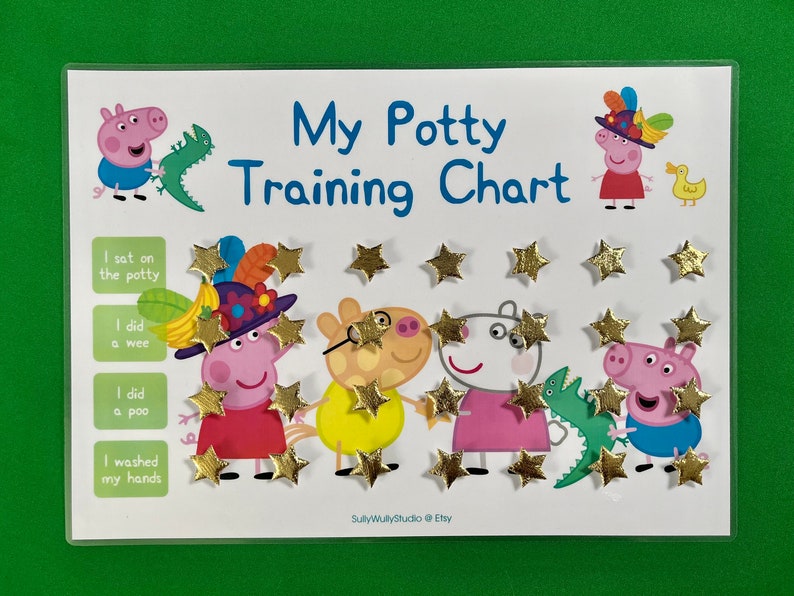 Peppa Pig Potty Training Chart With Velcro Star Rewards Reusable - Etsy UK