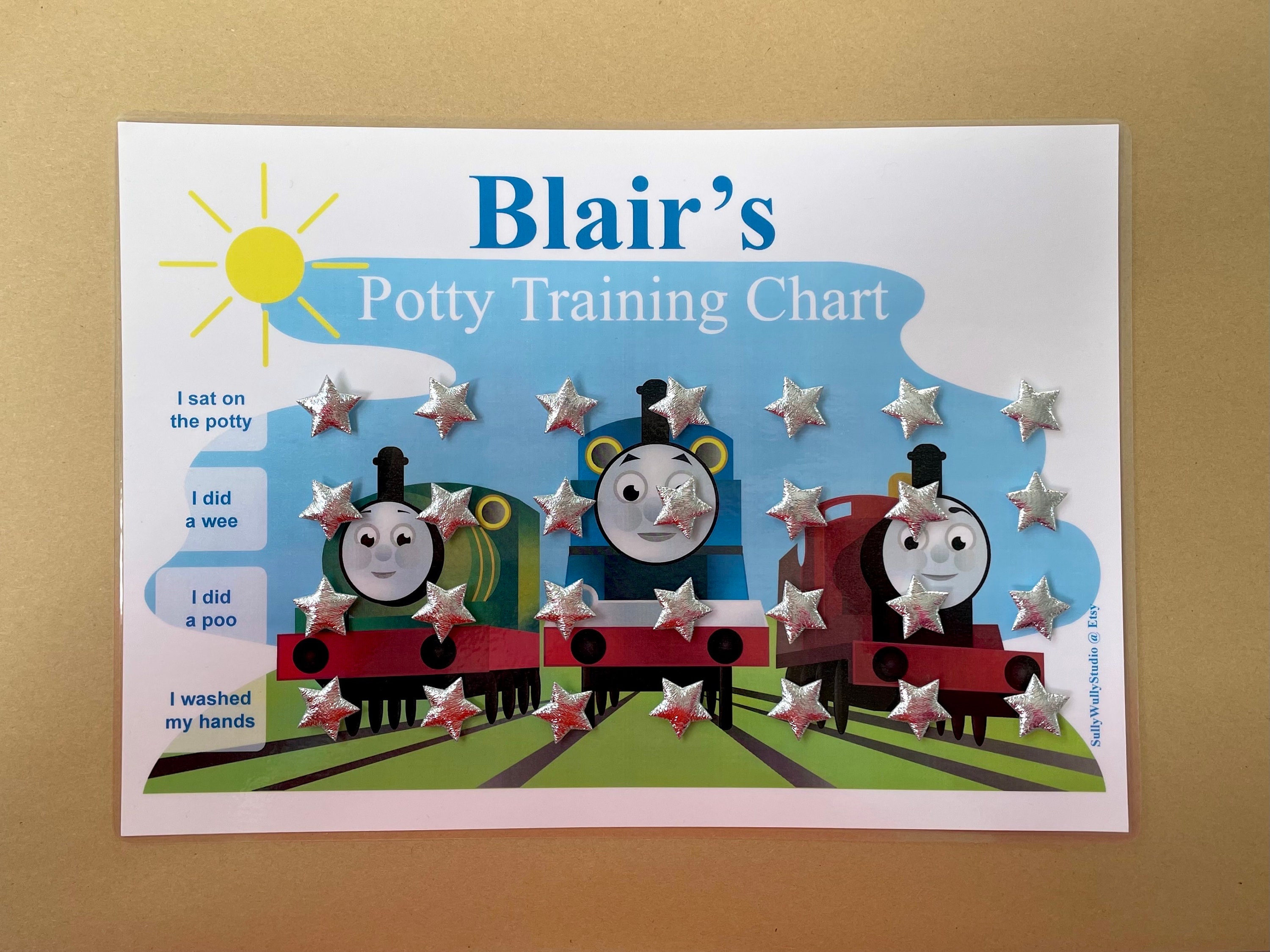 Thomas the Tank Engine & Friends Potty Training Chart With Velcro Star ...