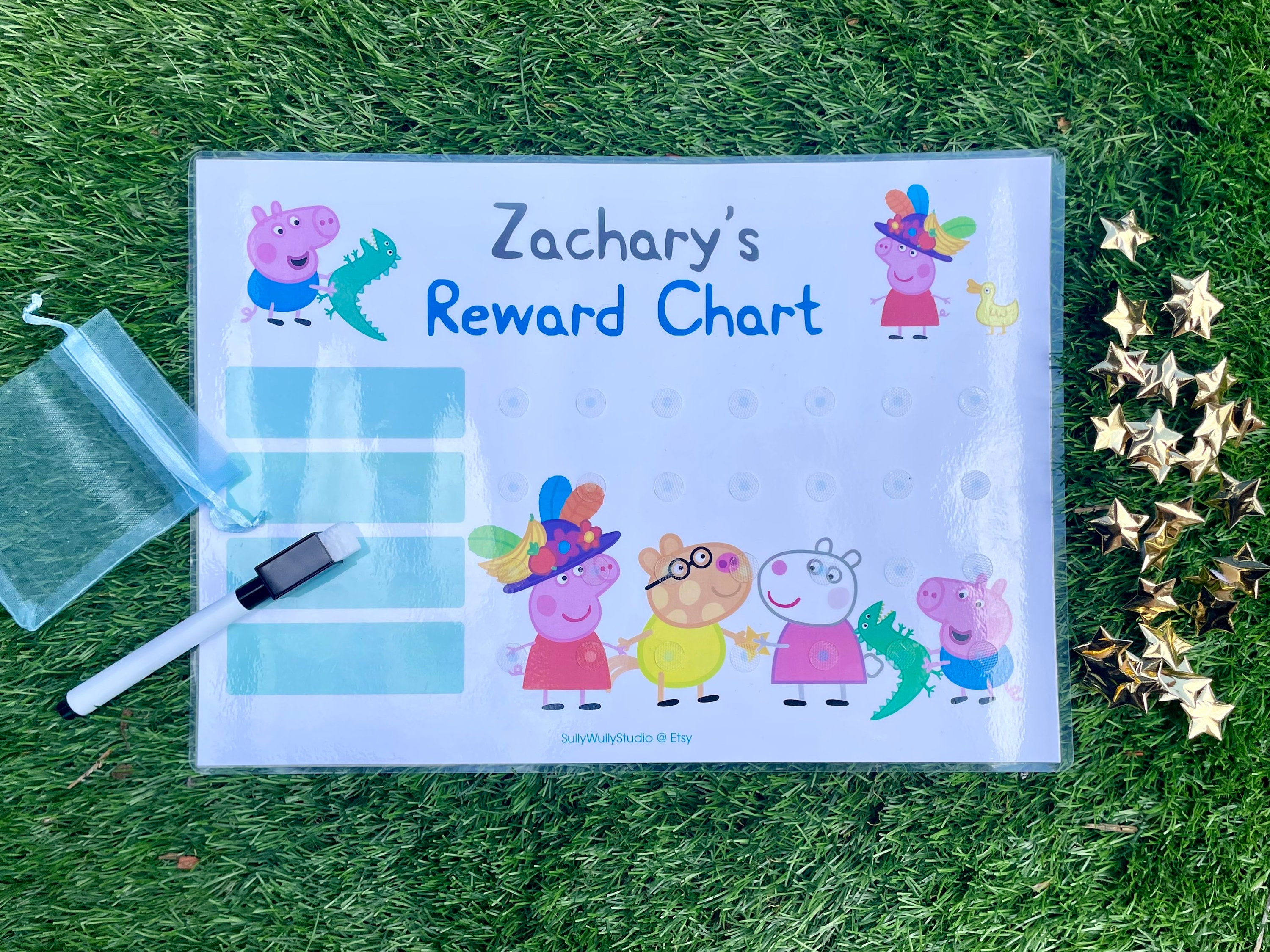 Peppa Reuseable Reward Chart With Velcro Stars Goal Tracker - Etsy
